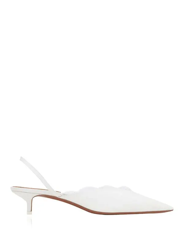 NEOUS Irena Silk Slingback With Lace Trim - Ivory