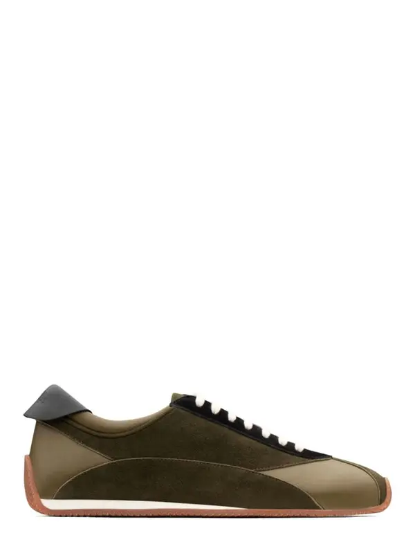 NEOUS Berenices Suede And Calf Leather Lace-up Sneakers - Olive