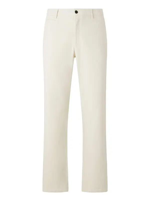 Portuguese Flannel Labura Straight-leg Cotton-gabardine Trousers - Ecru