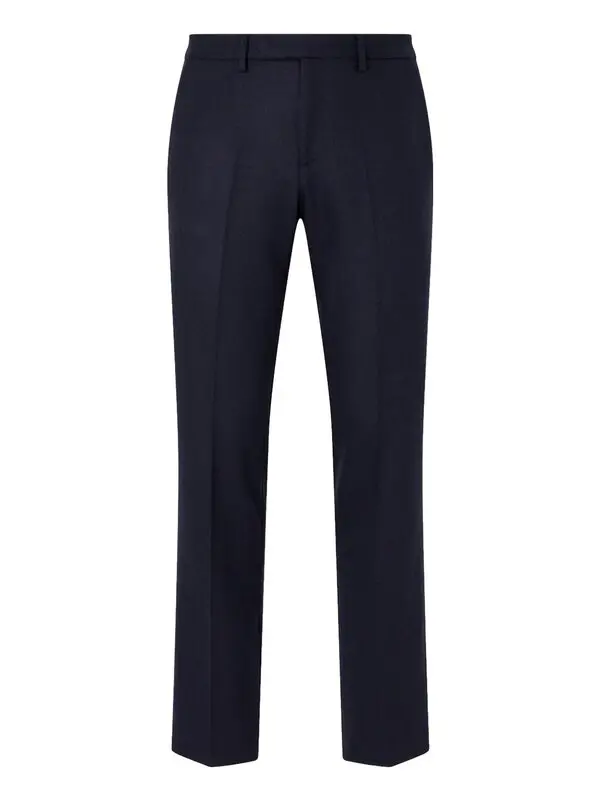 Sunspel Straight-leg Wool Trousers - Blue