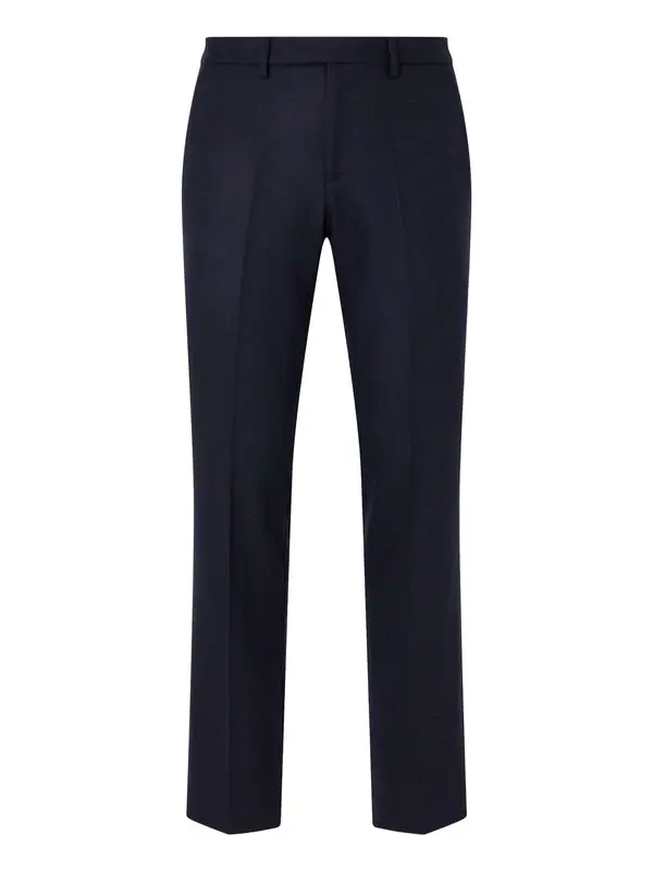 Sunspel Straight-leg Wool Trousers - Navy