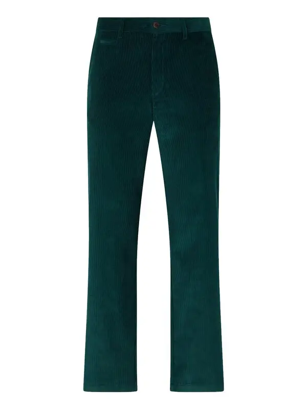 Portuguese Flannel Straight-leg Cotton-corduroy Trousers - Green