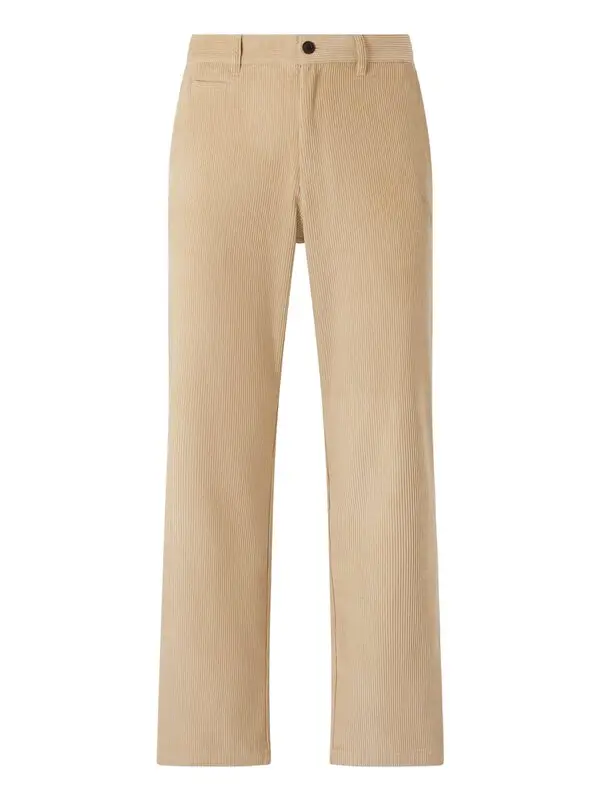 Portuguese Flannel Straight-leg Cotton-corduroy Trousers - Beige