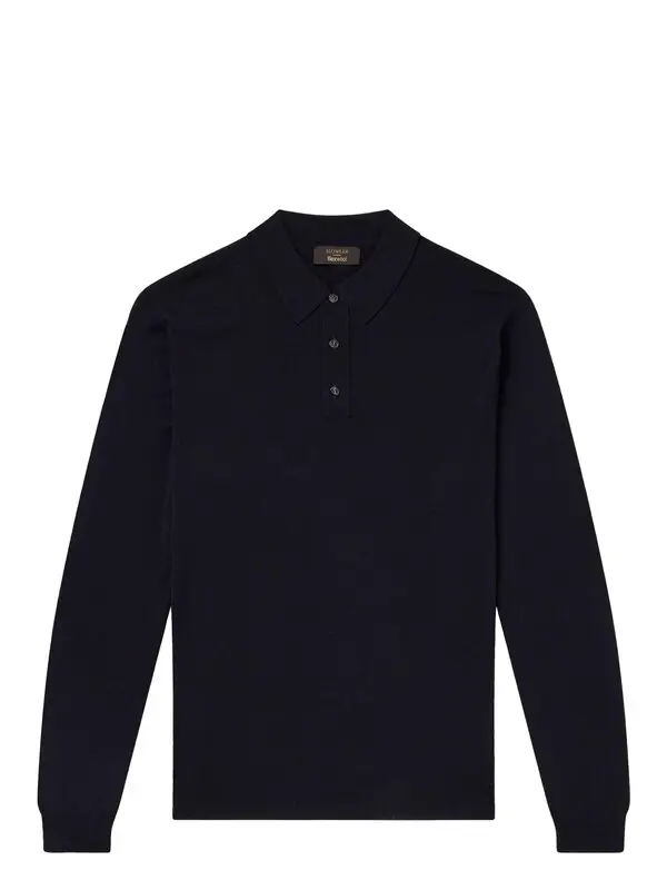 SLOWEAR Zanone Slim-fit Flexwool Polo Shirt - Navy