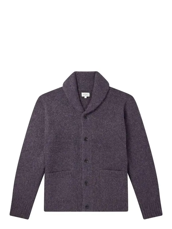 Hartford Shawl Collar Alpaca, Yak, And Wool-blend Cardigan - Navy
