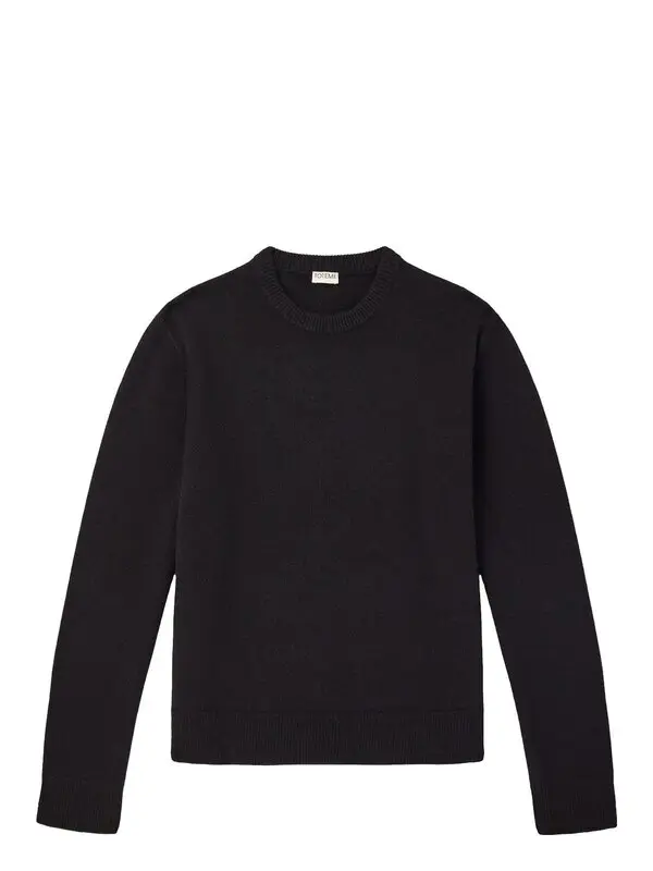 TOTEME Cashmere Sweater With Distressed Hem And Cuffs - Black