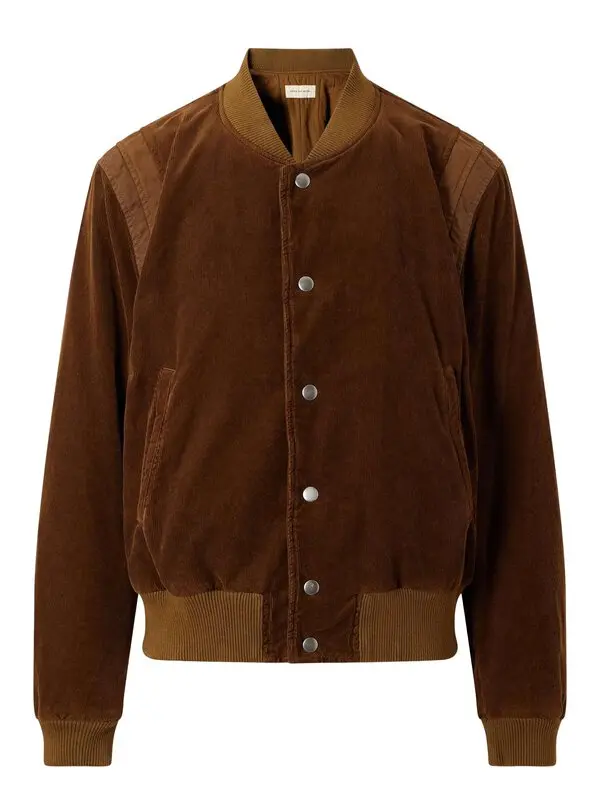 Dries Van Noten Cotton-corduroy Bomber Jacket - Brown
