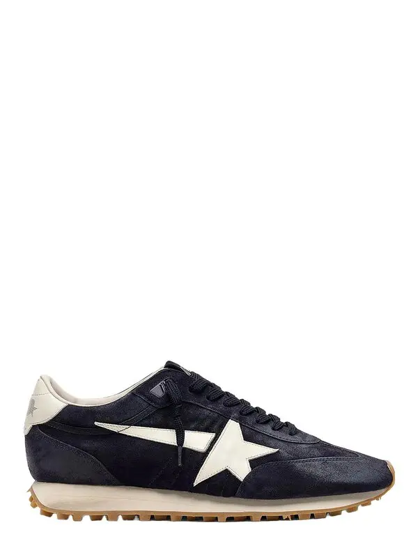 GOLDEN GOOSE Marathon Suede And Leather Sneakers - Blue