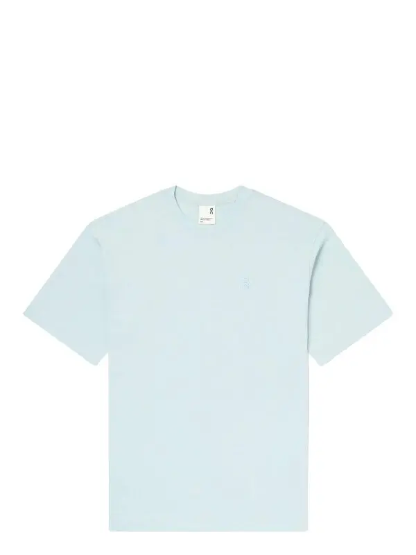 On Logo-embroidered Organic Cotton T-shirt - Blue