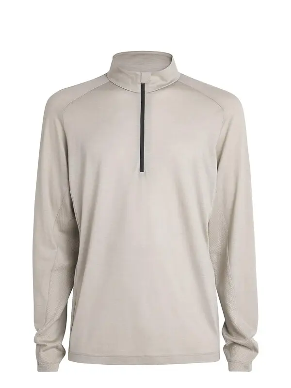 Sease Virgin Wool Quarter-zip Long Sleeve - Beige