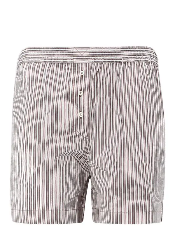 Brunello Cucinelli Striped Cotton And Silk Blend Shorts - Brown
