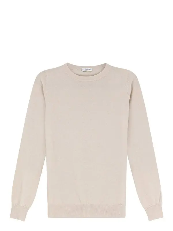 Brunello Cucinelli Cashmere Crew Neck Sweater - Beige