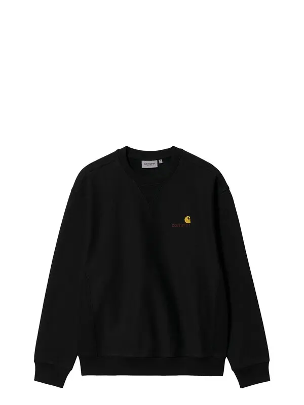 Carhartt Work In Progress American Script Cotton Blend Sweatshirt - Black