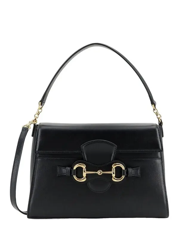 Gucci Horsebit Duomo Leather Handbag - Black
