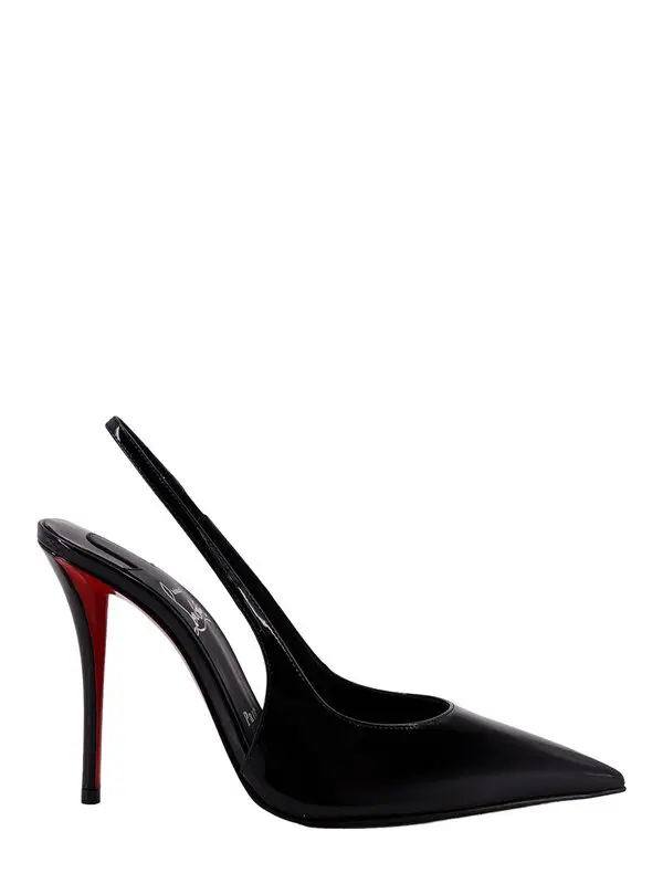 CHRISTIAN LOUBOUTIN Miss Z Patent Leather Slingback Décollet - Black