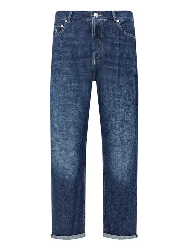 Brunello Cucinelli Straight Leg Denim Jeans - Blue