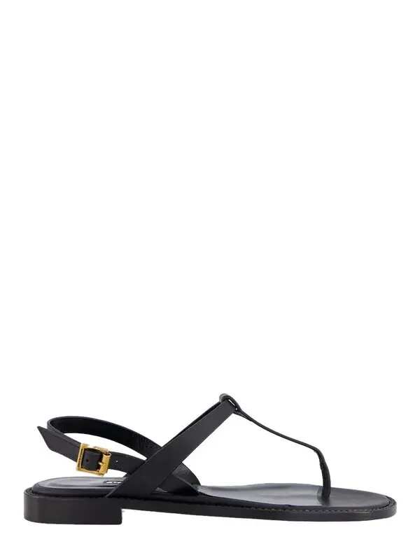 Manolo Blahnik Open-toed Flat Sandals With Adjustable Ankle Straps - Black