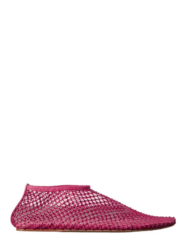 Christopher Esber Embellished Mesh Ballet Flats - Pink