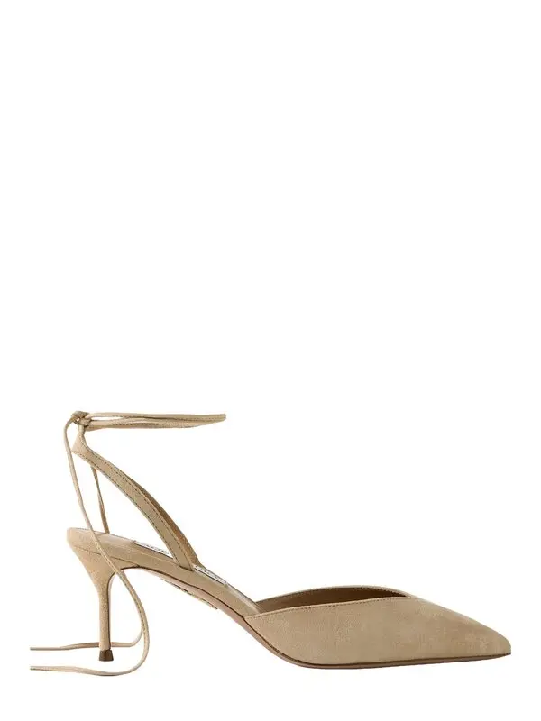 AQUAZZURA High-heeled Sandals With Tie Fastening - Nude