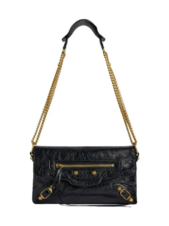 Balenciaga Le City Clutch With Chain - Black
