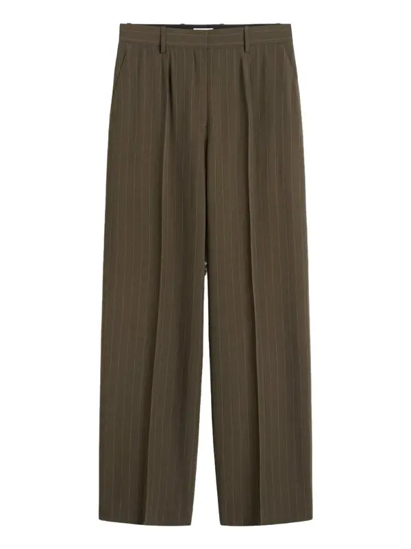 TOTEME Pinstripe Wide-leg Trousers - Pepper