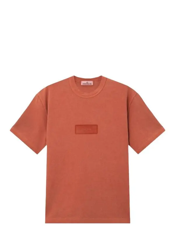Stone Island Regular-fit T-shirt With Rectangular Print - Brick Red
