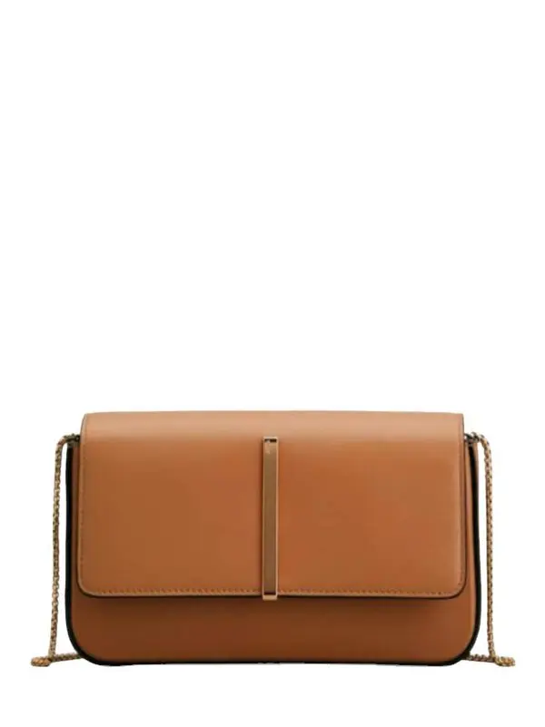 TOD'S Mini Flap Bag With Metal Bar Hardware - Brown