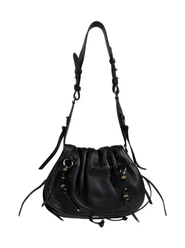 Isabel Marant Étoile Textured Leather Drawstring Bag - Black