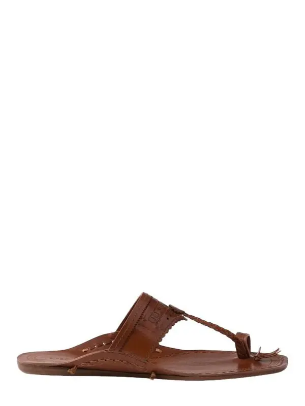 Prada Square-toe Flat Sandals - Brandy Color