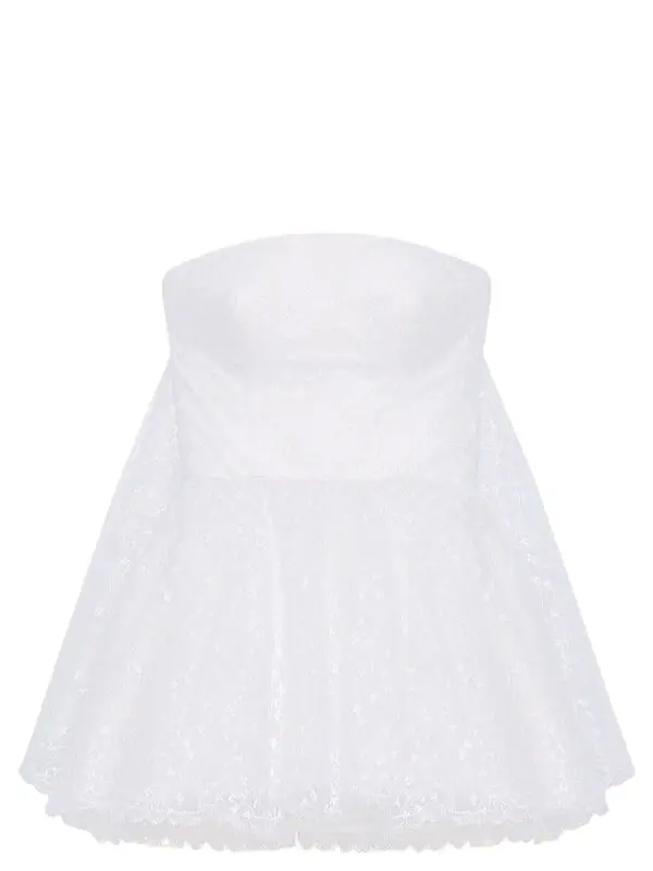 Givenchy Lace Bustier Dress With Cape Detail - White