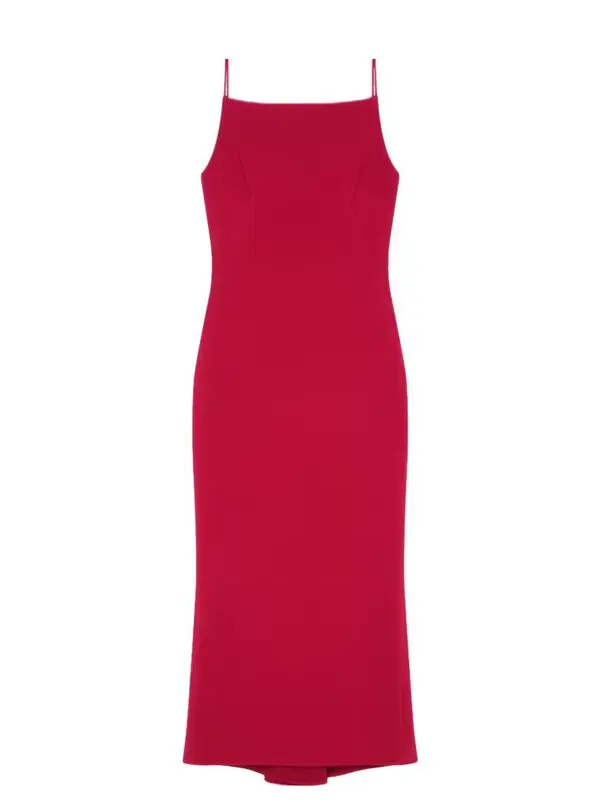 Givenchy Sliced Midi Dress In Crepe Cady - Red