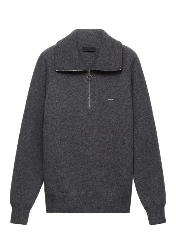 Prada Half-zip Polo - Slate Ash