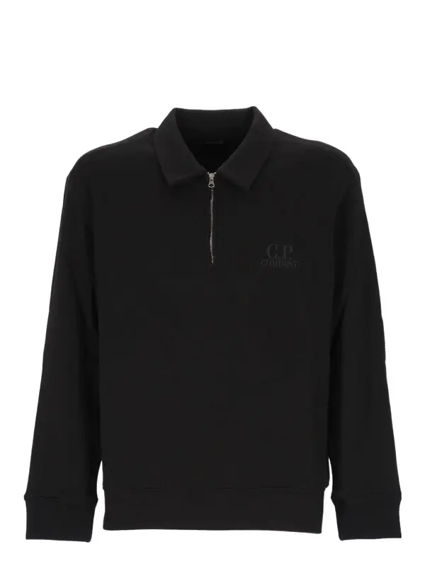 C.P. COMPANY Long-sleeved Polo Shirt - Black