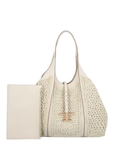 TOD'S Timeless Woven Tote Bag - Nude