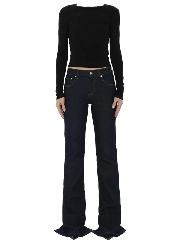 HAIKURE Split-hem Jeans - Black