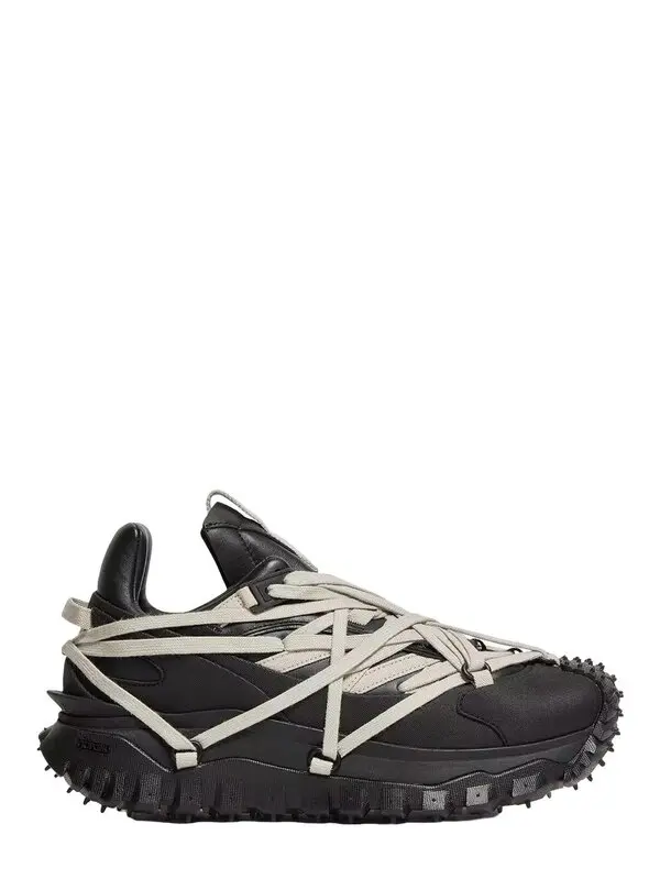 Moncler Trailgrip Megalace Leather Sneakers - Black