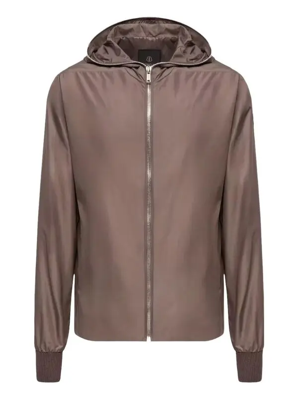 Moncler Ziplock Hooded Windbreaker - Brown