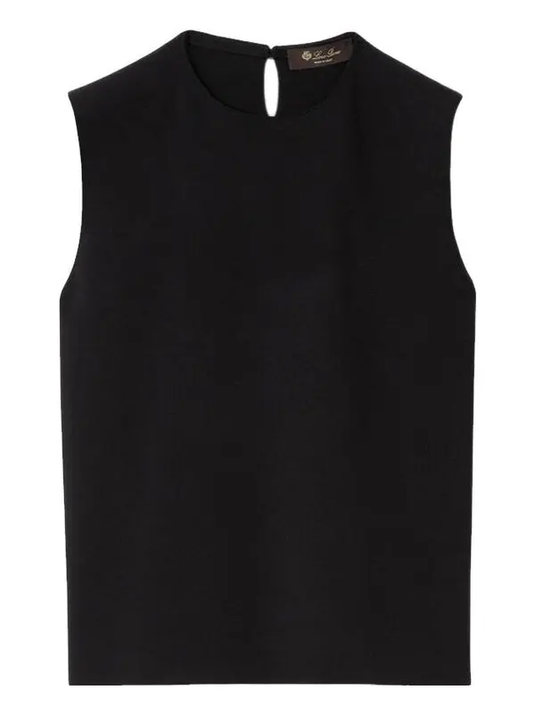 Loro Piana Siena Sleeveless Top With Keyhole Detail - Black