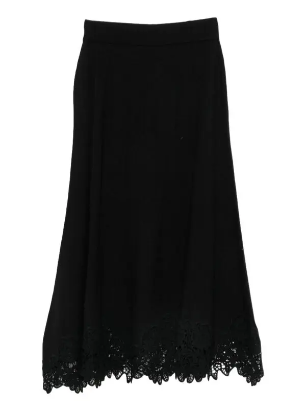 Zimmermann Lace Trim Midi Skirt - Black