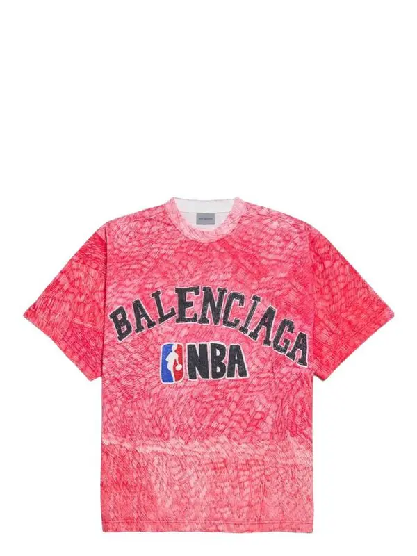 Balenciaga Nba Collaboration Oversized T-shirt - Red