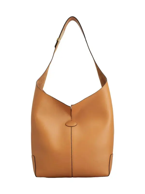 TOD'S Logo Shoulder Bag - Brown