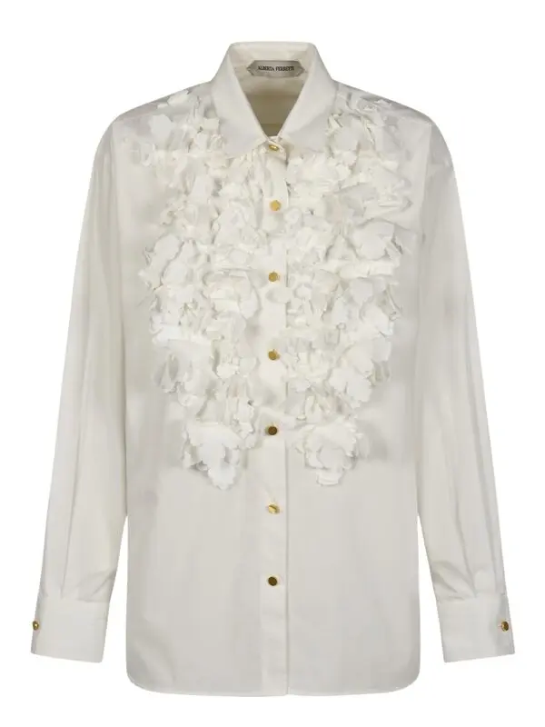 Alberta Ferretti Floral Appliqué Shirt - White