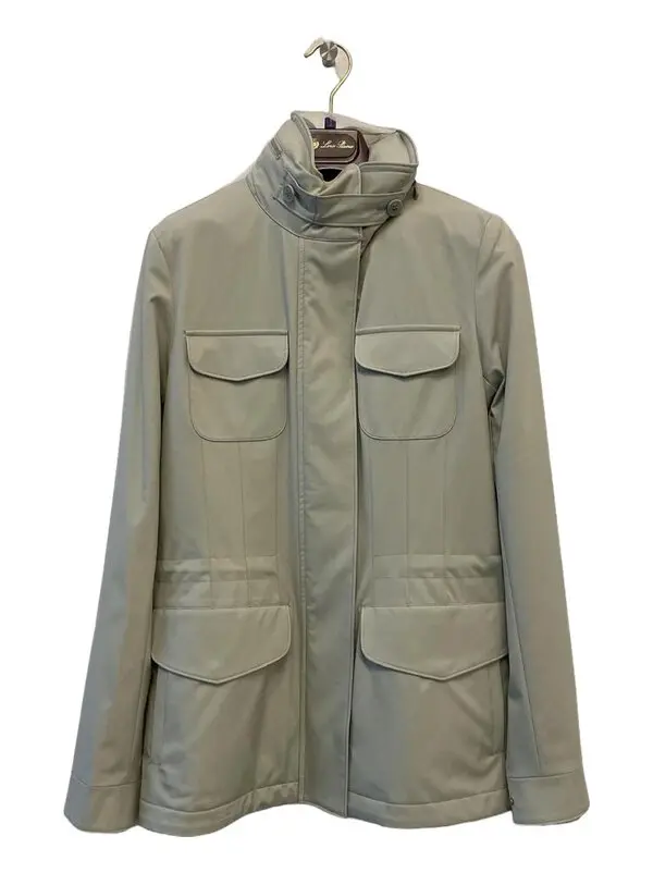 Loro Piana Zipped High Neck Coat - Gray