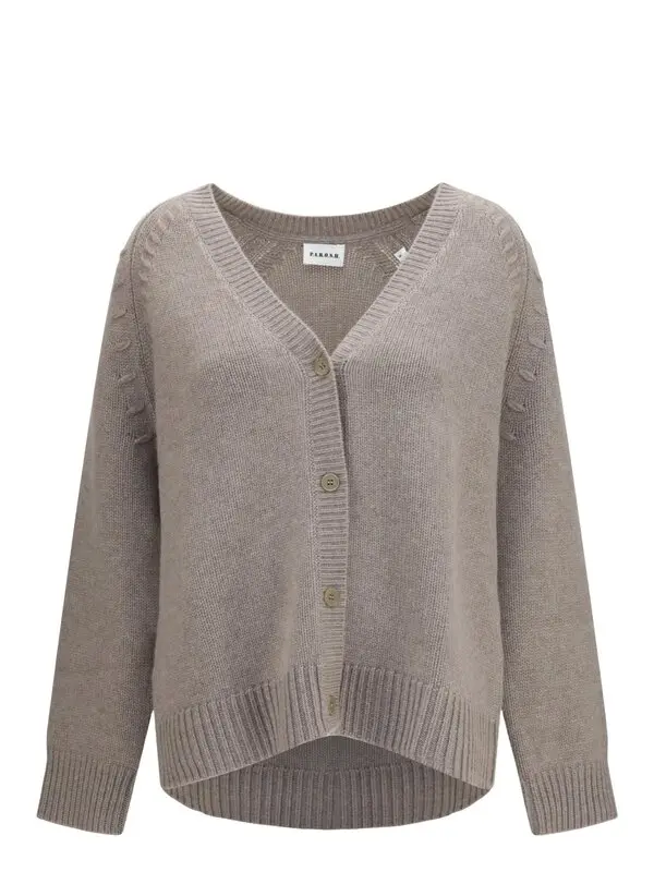 P.a.r.o.s.h Oversized V-neck Cardigan - Beige