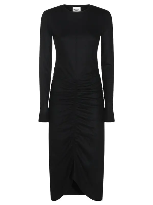 Isabel Marant Étoile Long Sleeve Ruched Dress - Black