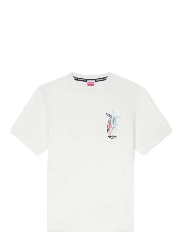 Kenzo X Futura 2000' Embroidered T-shirt In Cotton - White