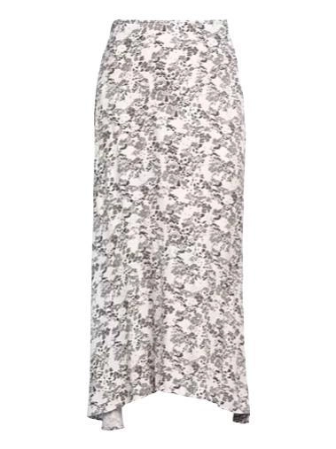 GANNI Twill Midi Skirt - Gray