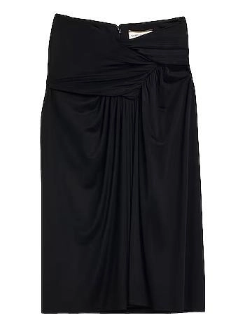 Saint Laurent Draped Jersey Skirt - Black