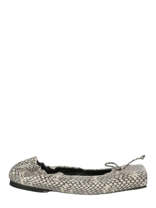 Jacquemus Snakeskin-print Ballet Flats - Nude