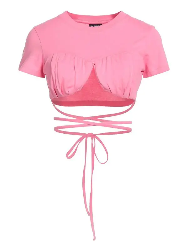 Jacquemus Short-sleeved Top With Tie Detail - Pink